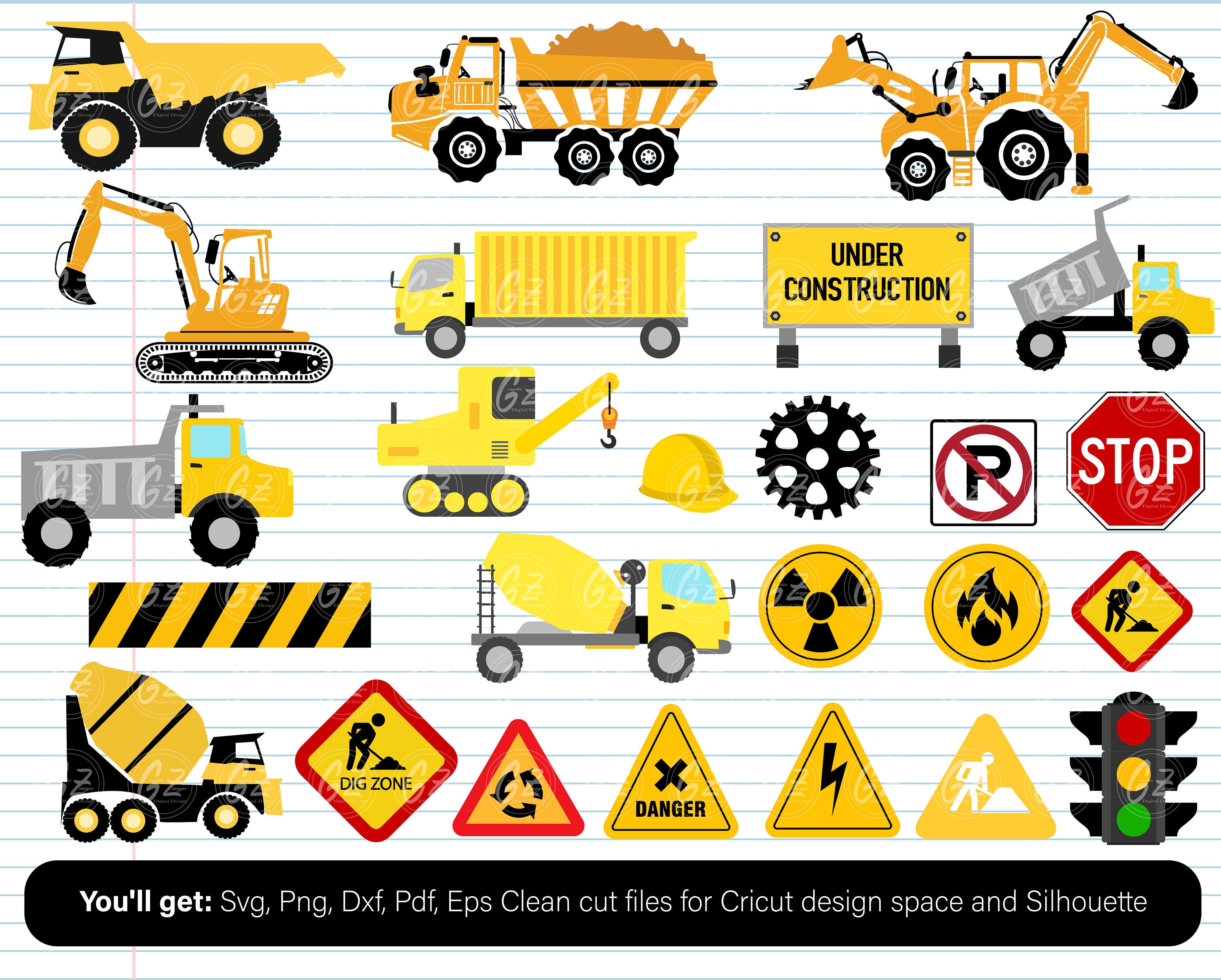 Construction SVG Camions Svg Pack De Construction Svg - Etsy