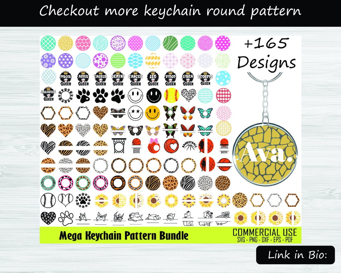 Keychain Pattern Svg Bundle Keychain SVG Keychain Pattern - Etsy