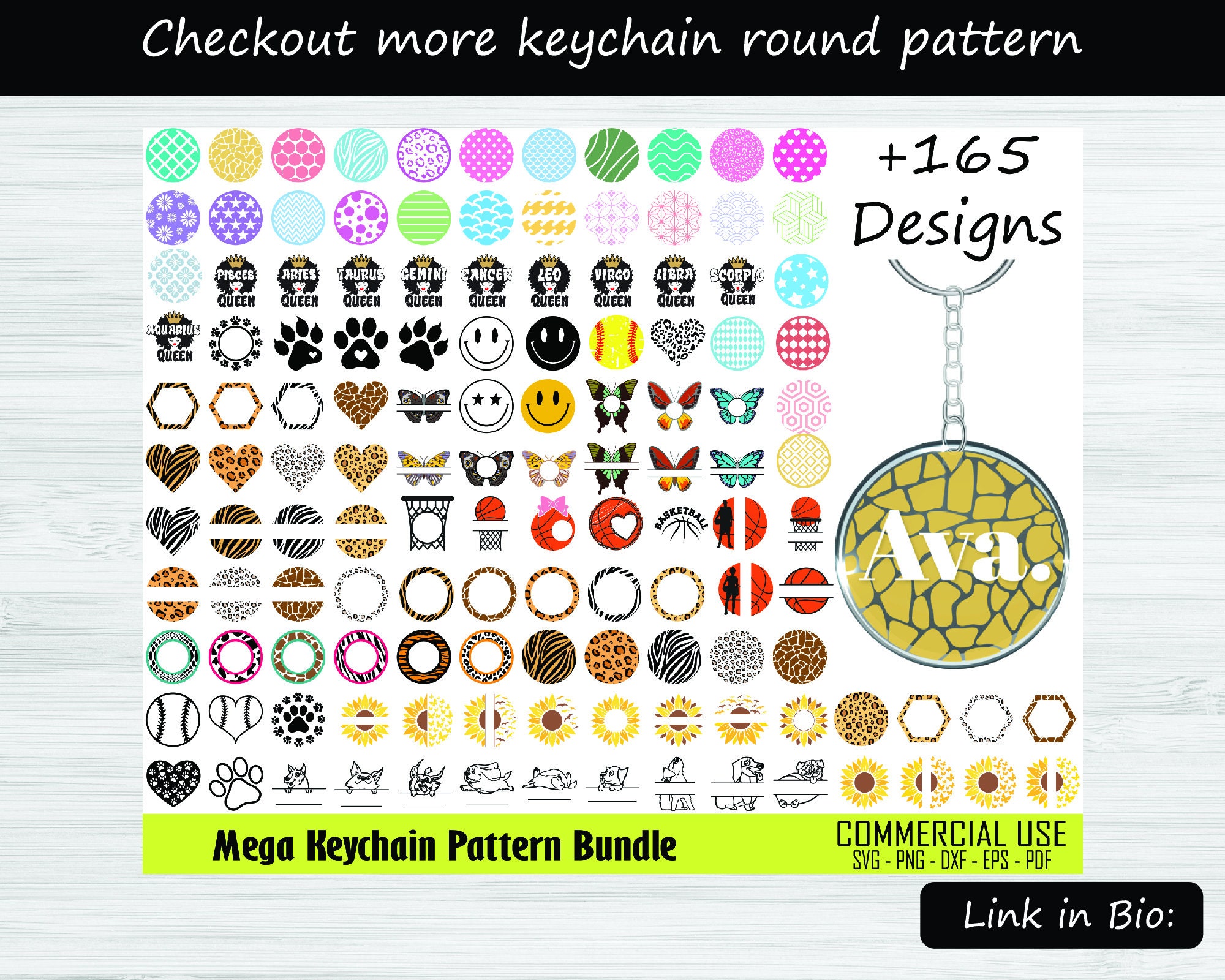 Keychain Pattern Svg Bundle Keychain SVG Keychain Pattern - Etsy