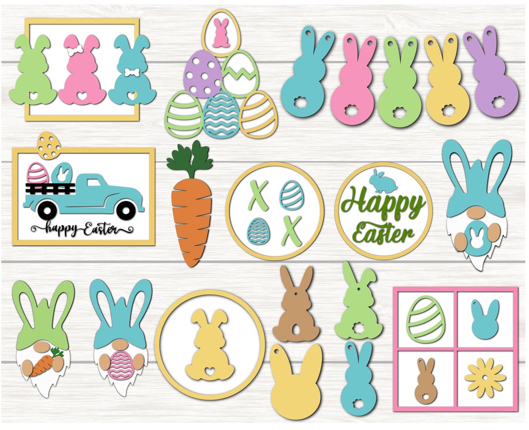 Easter Tiered Tray SVG, Tier Tray Glowforge, Easter Decor, Farmhouse ...