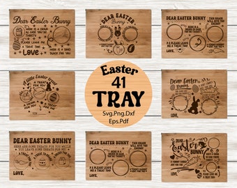 Easter Bunny Tray Svg, Easter Svg, Carrot Plate Svg, Dear Easter Cookie ...
