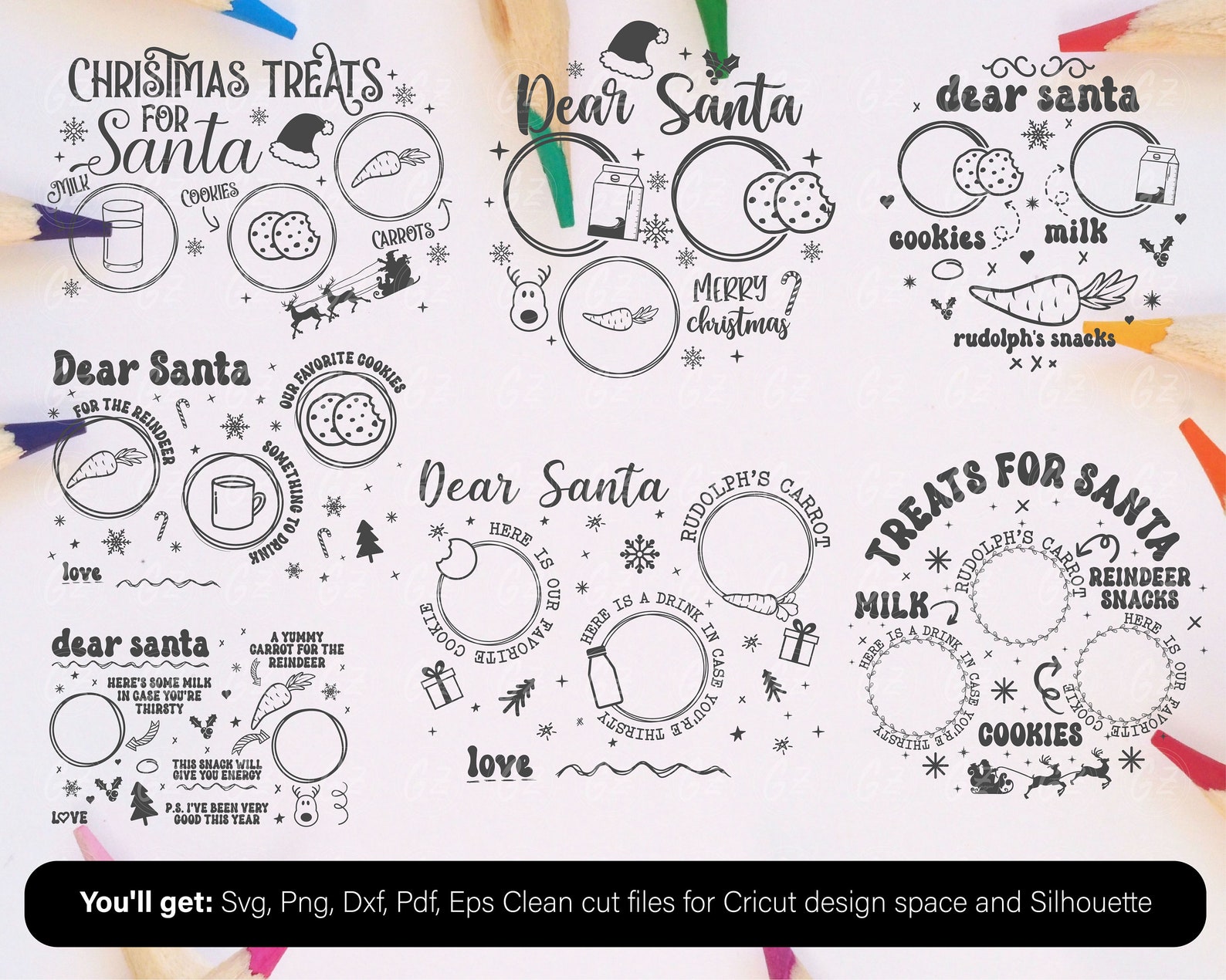 Dear Santa Tray Svg Bundle Santa Tray SVG Christmas Tray - Etsy