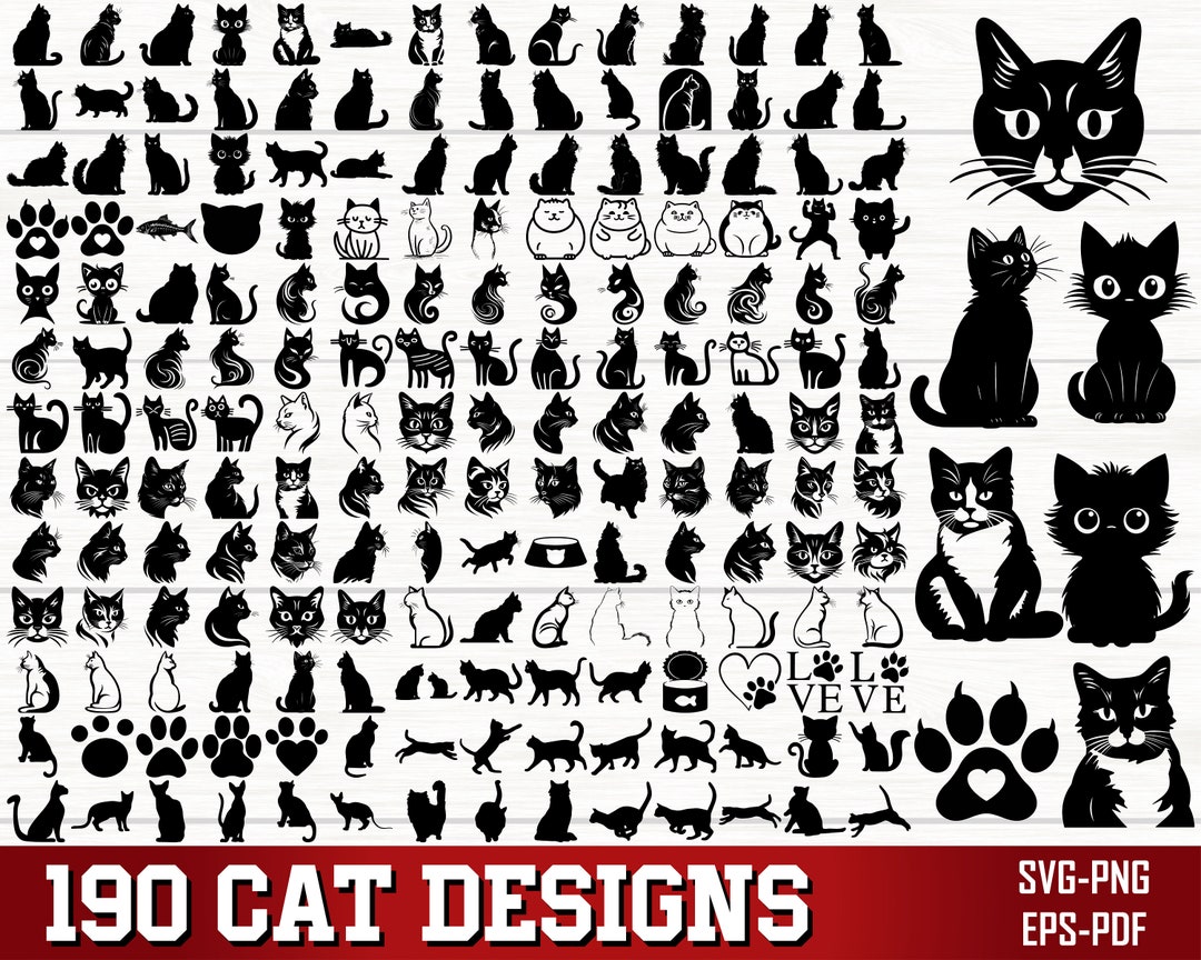 Katze SVG Bundle, Katze PNG Bundle, Katze Clipart, Kätzchen svg, Katze ...