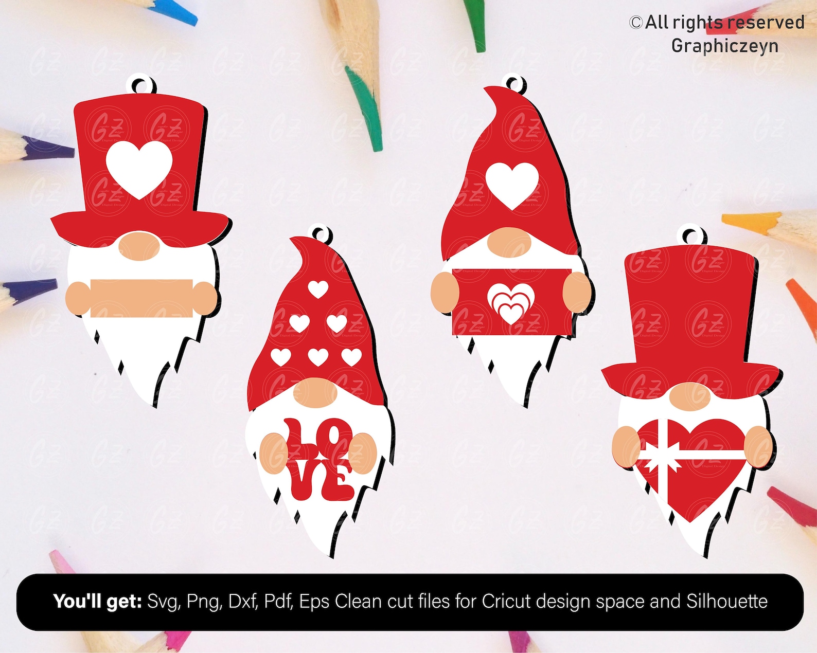 Valentine Gnome SVG Valentine Svg Bundle Valentine Gnome - Etsy