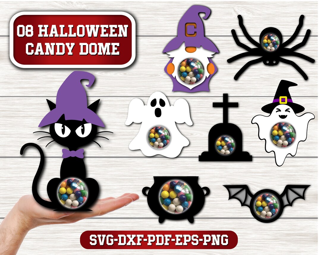 Halloween Candy Dome Svg Bundle, Chocolate Holder Svg, Candy Holder Svg ...