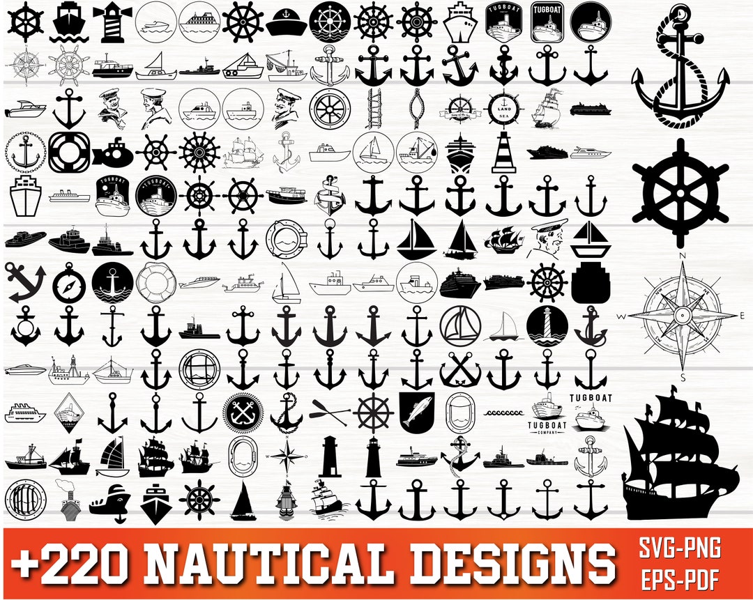 Nautical SVG Bundle, Nautical PNG Bundle, Nautical Clipart, Sailling ...