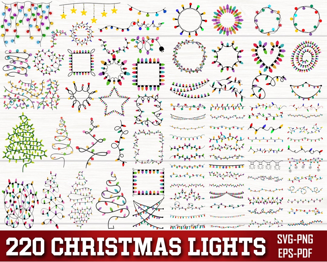 Christmas Lights SVG, Christmas Light String SVG, Christmas Tree Light ...