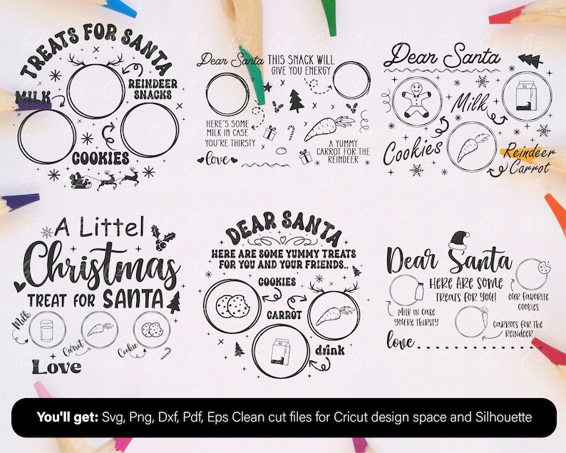 Dear Santa Tray Svg Bundle Santa Tray SVG Christmas Tray - Etsy