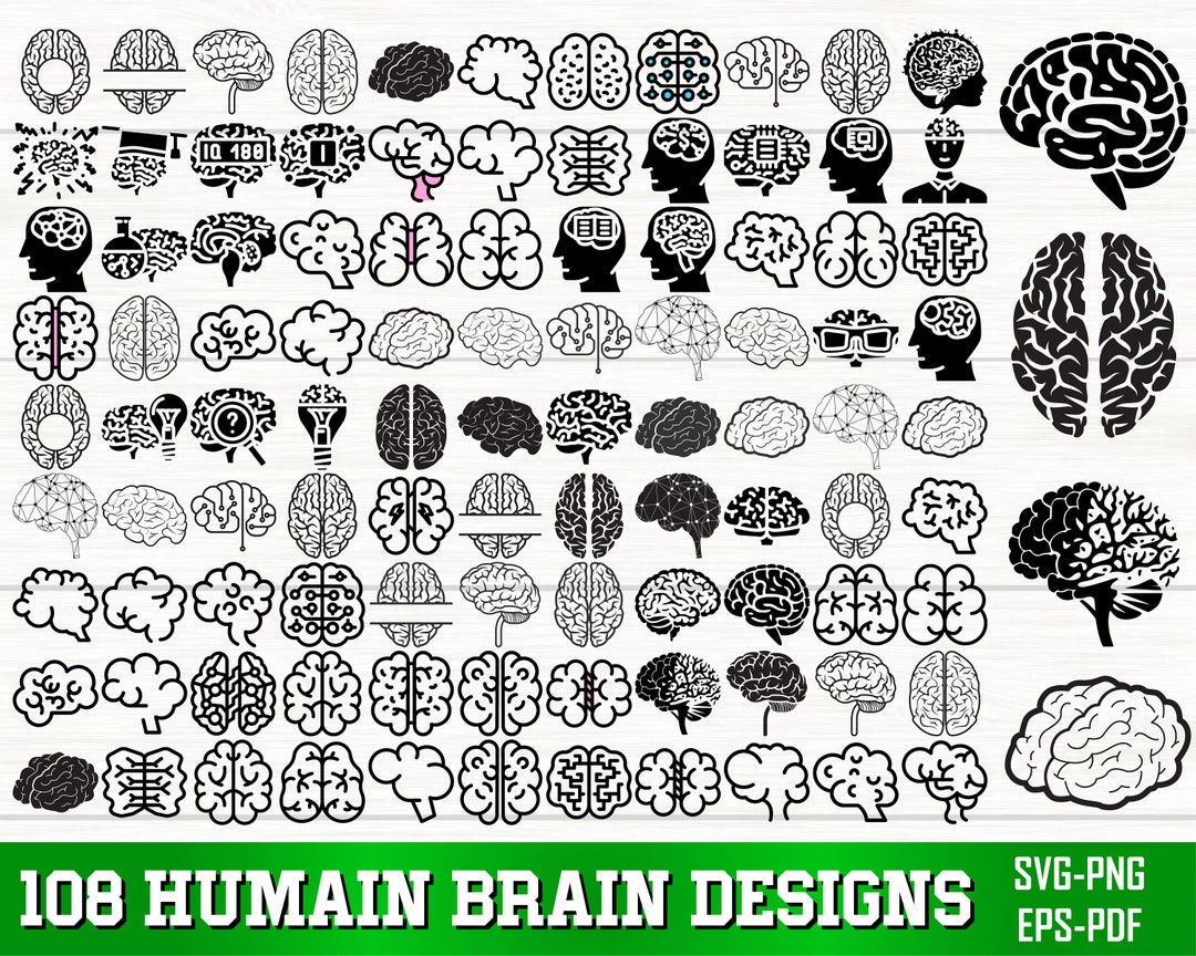 Brain SVG Bundle, Brain PNG Bundle, Brain Clipart, Brain Silhouette ...