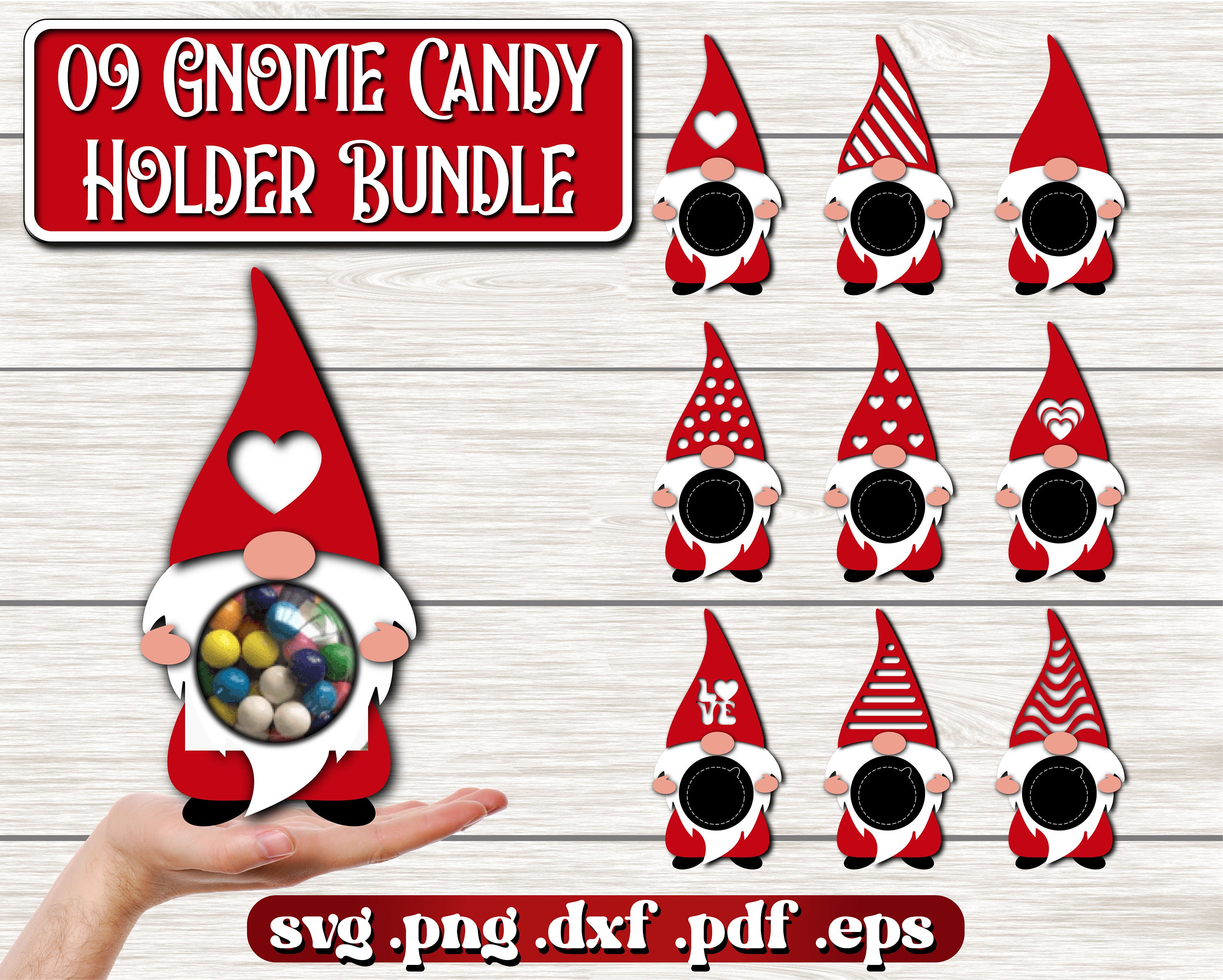 Gnome Candy Dome Svg Chocolate Holder Svg Valentine Candy - Etsy