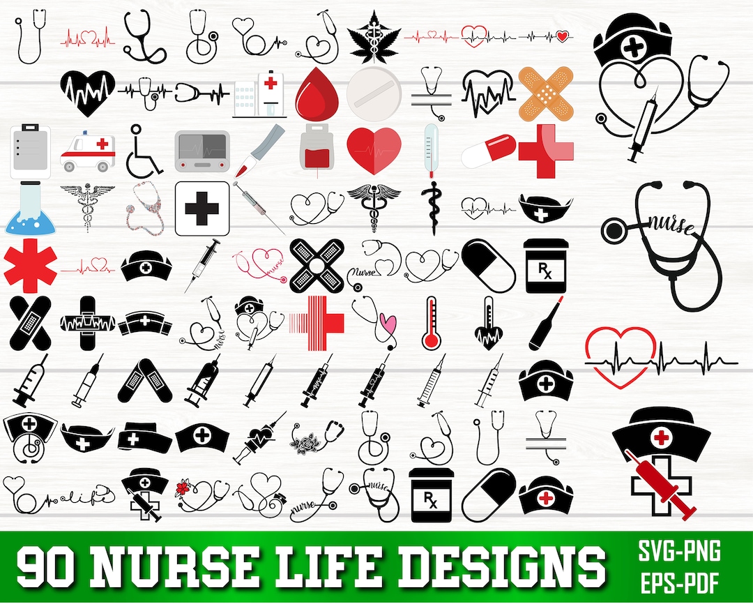 Nurse SVG Bundle, Nurse PNG Bundle, Nurse Clipart, Nurse Silhouette ...