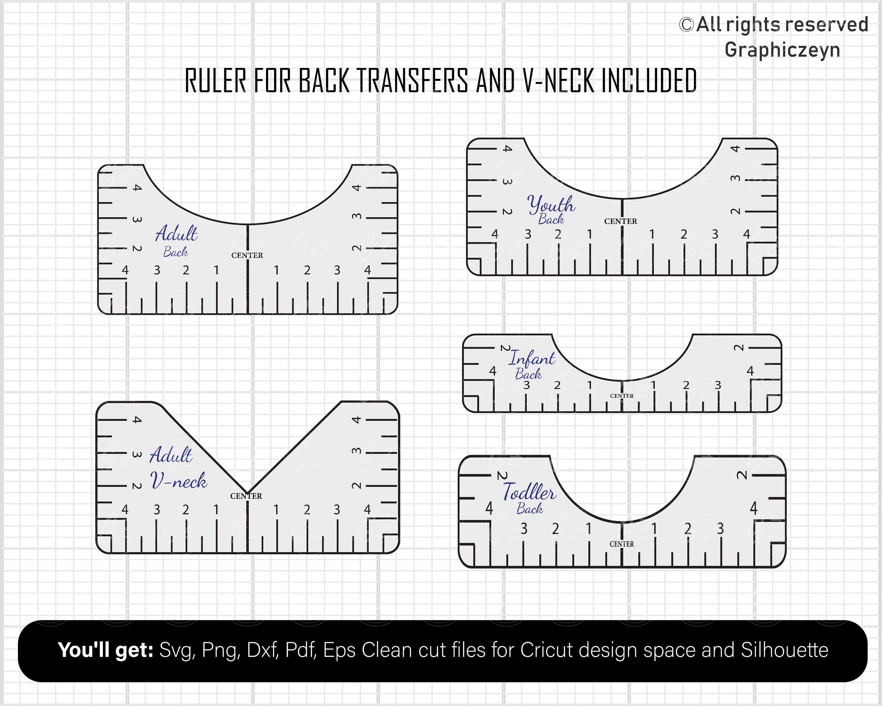 Tshirt Ruler Svg Bundle Tshirt Alignment Tool Svg Centering - Etsy Canada