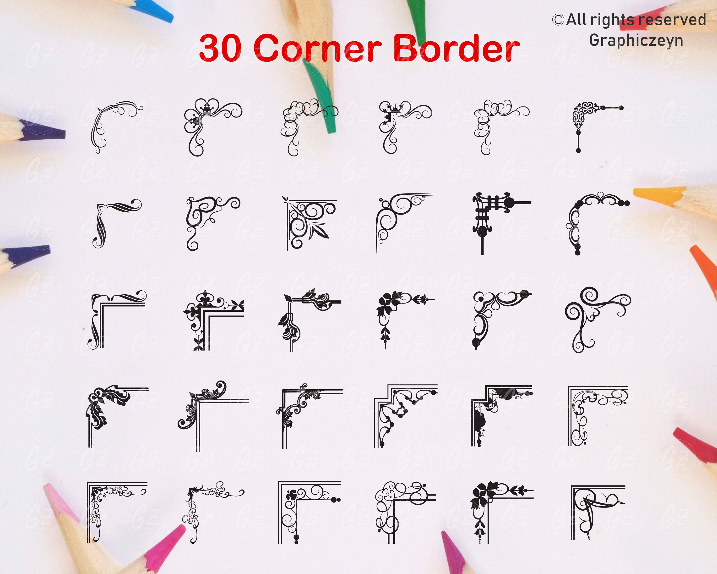 200 Decorative Elements SVG Vol2 Ornaments Svg Flourishes - Etsy