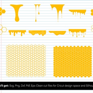 Honeycomb SVG Bundle, Honey Drip SVG, Honey Svg, Honeycomb Pattern Svg ...