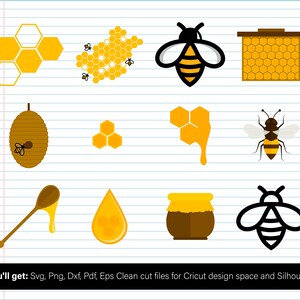 Honeycomb SVG Bundle, Honey Drip SVG, Honey Svg, Honeycomb Pattern Svg ...