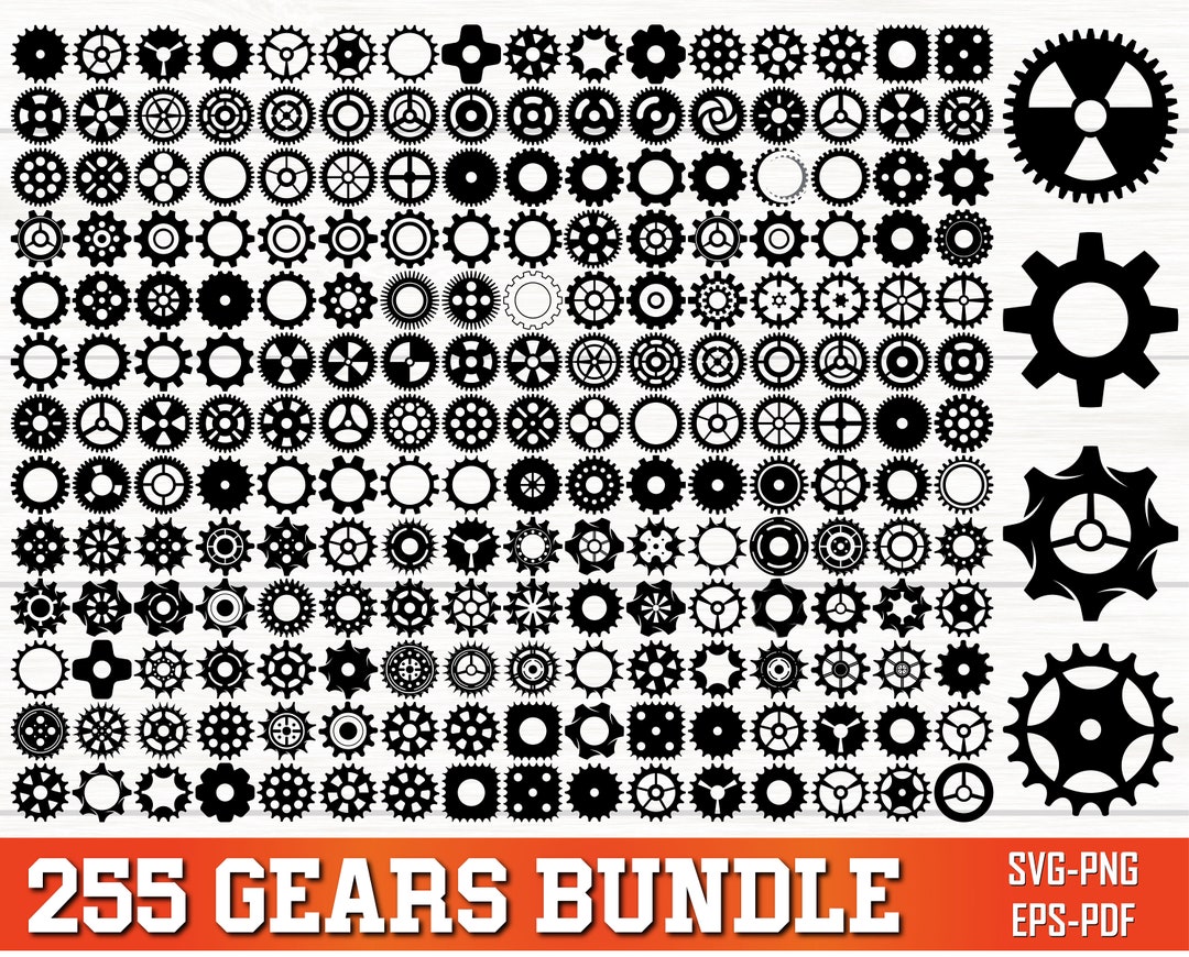 Zahnräder SVG Bundle, Zahnräder PNG Bundle, Zahnräder Clipart, Metall ...