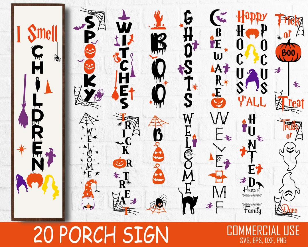 Halloween Porch Sign Svg Bundle Welcome Sign Svg Fall Porch - Etsy