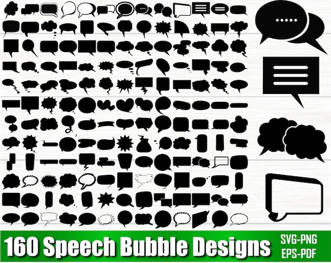 Speech Bubble Svg Bundle Word Bubble Svg Speech Bubble Clip Art Thought ...
