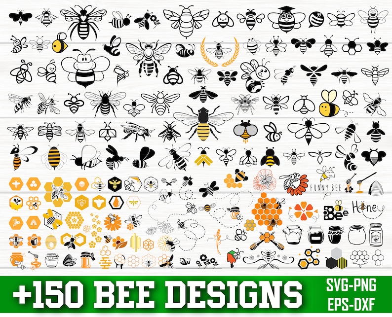 150+ Biene SVG-Bundle, Biene PNG-Bundle, Biene Clipart, Biene ...