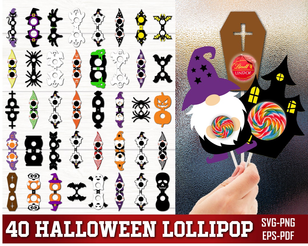 Halloween Lollipop Holder Svg Bundle, Lollipop Holder Svg, Lollipop Svg, Halloween Candy Holder ...