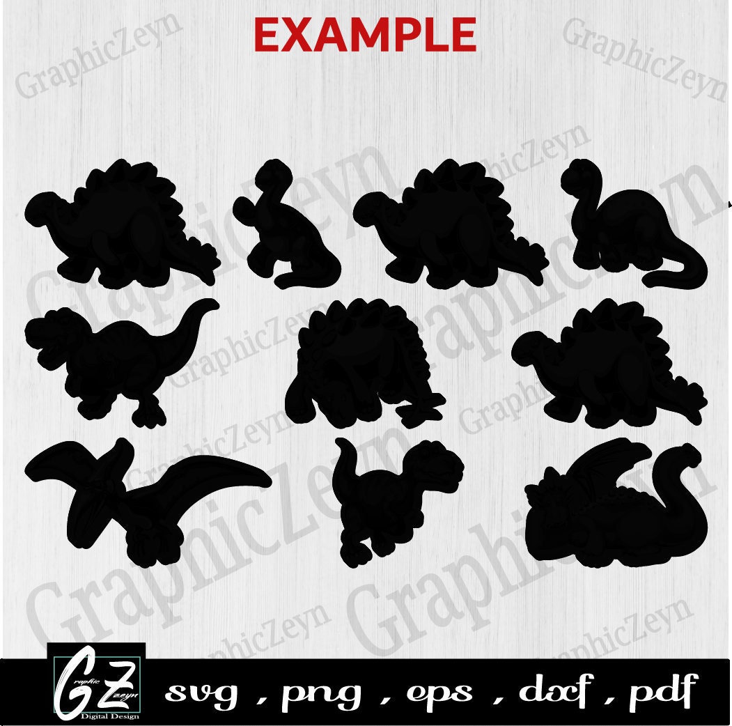 Dinosaur Svg Bundle Baby Dinosaur Svg Dinosaur Silhouette - Etsy