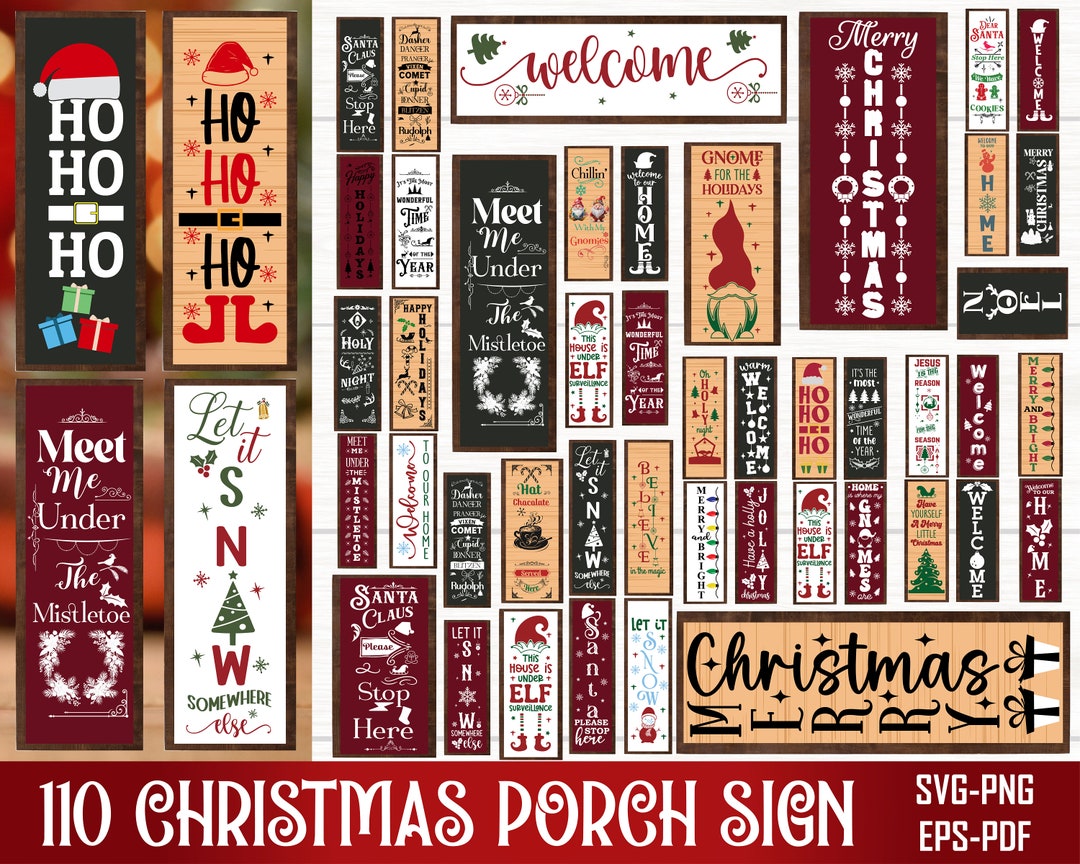 Christmas Porch Sign Svg Bundle, Winter Porch Sign SVG, Christmas Sign ...
