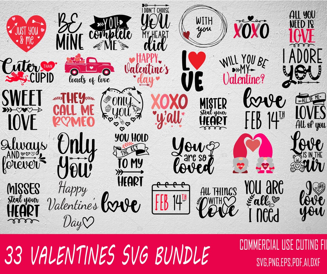 Valentines Svg Bundle, Valentines Day Svg, Happy Valentine Svg, Love ...