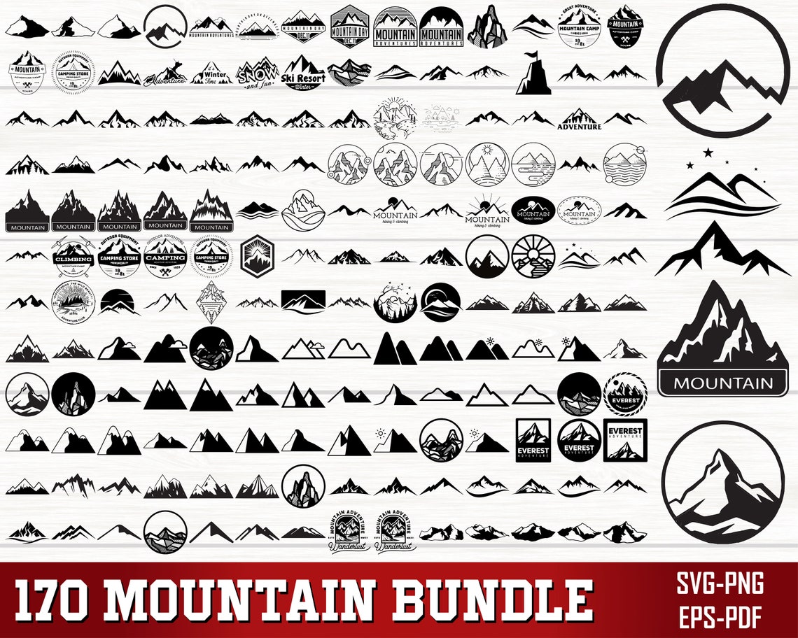 Berg SVG Bundle, Berg PNG Bundle, Berg Clipart, Landschaft SVG, Berg ...