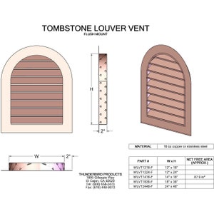 Copper Tombstone Louvered Gable Wall Vent - Etsy