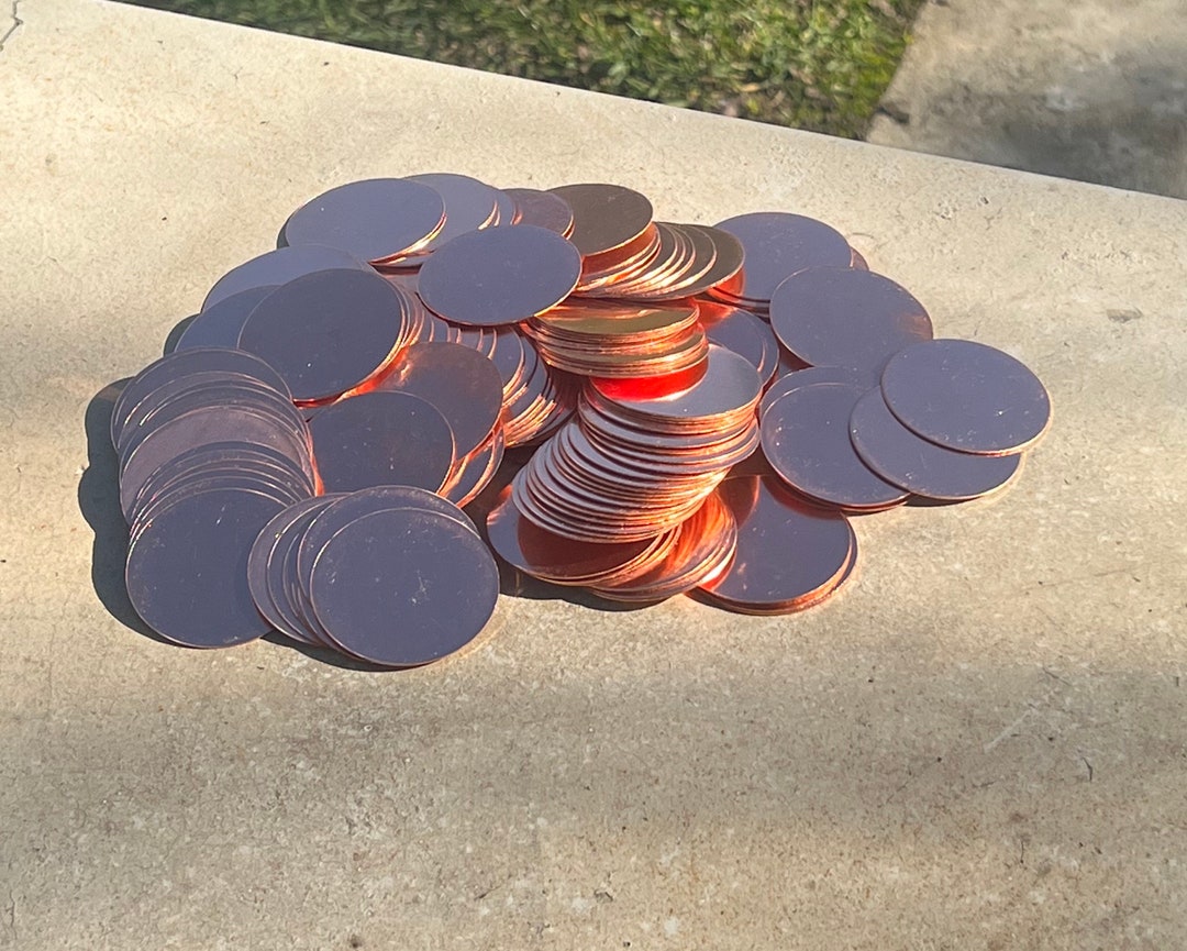 Copper Metal Stamping Blanks (35 Pack)- Made From 16oz (24 Gauge) Raw ...