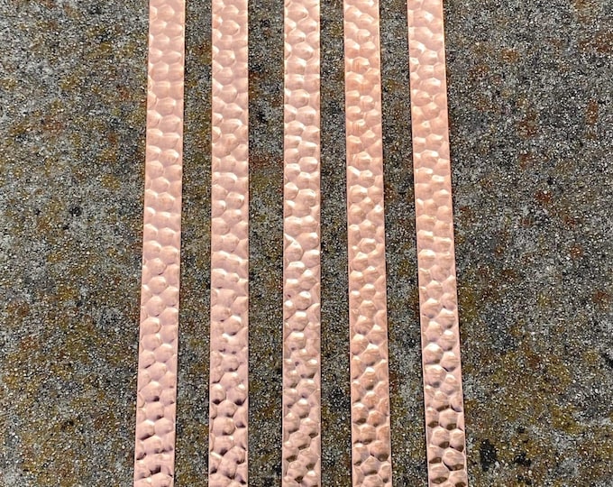 Hammered Copper Strips, 9x.5 5 Pack Made From 16 24gauge Raw Copper - Etsy