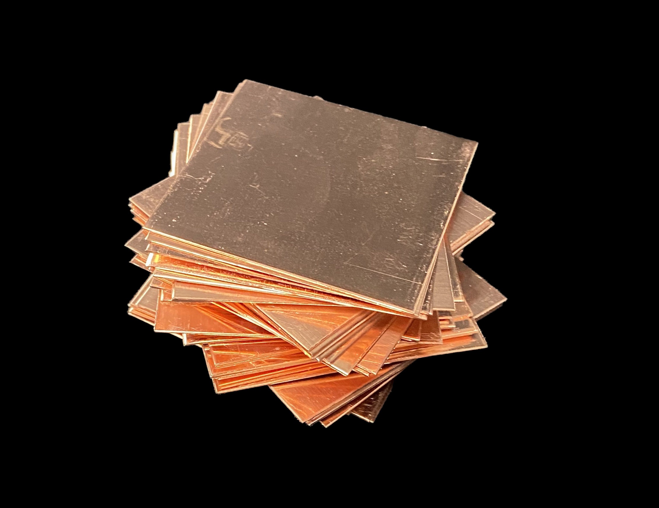2"x2" Square Raw Copper Stamping Blanks (pack of 10) 16oz (aprox 24 ...
