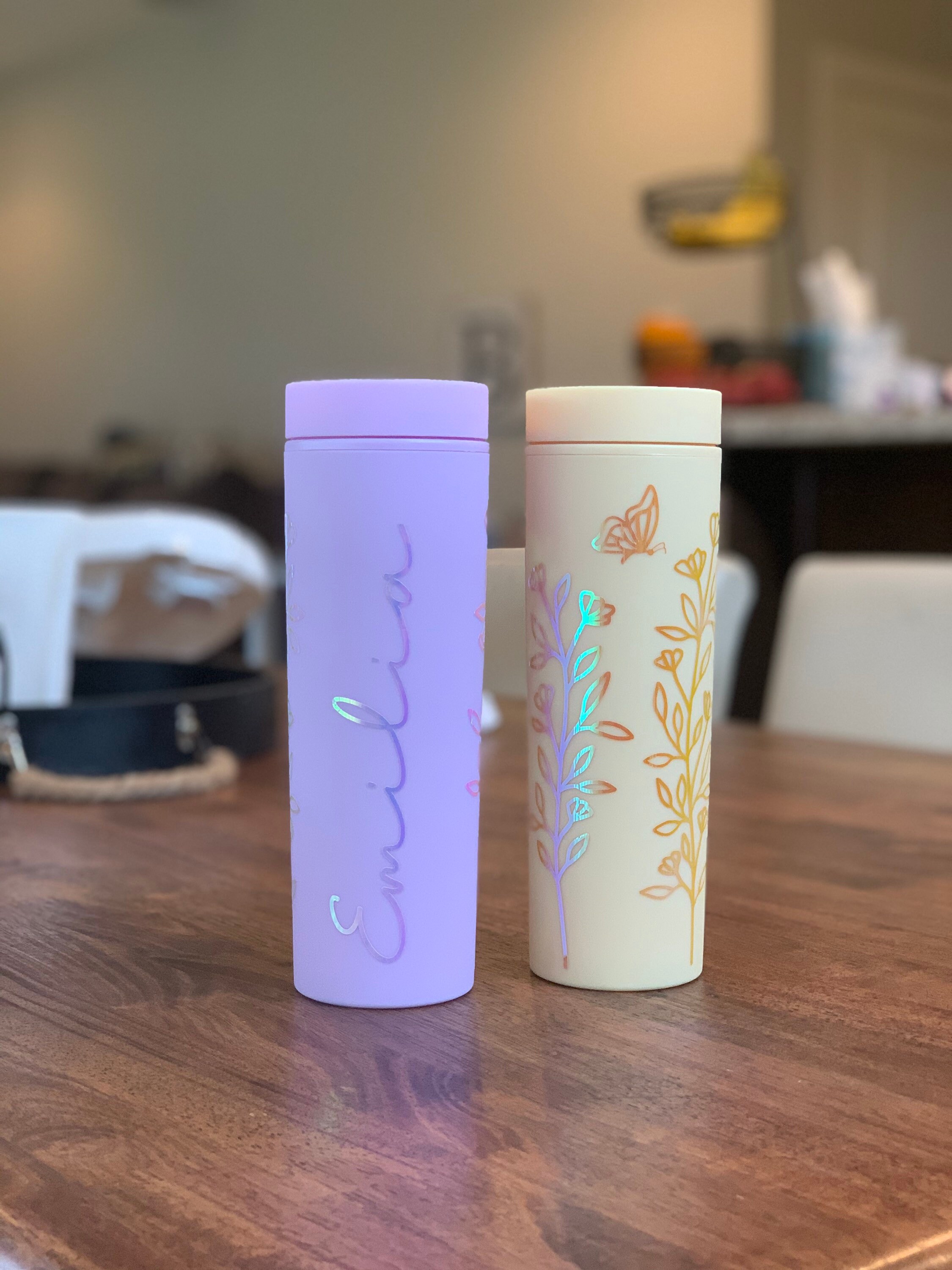 Skinny Shiny Wild Flower Cold Cup Personalized Cups Girly - Etsy