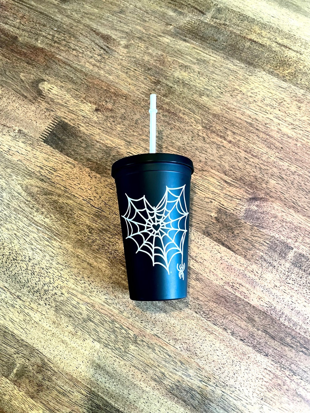 Spider Web Heart Cold Cup, Emo Spider Web Design, Halloween Spider Cold ...