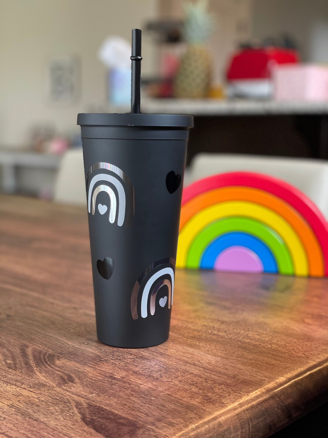 Black Rainbow, Grey Rainbow, Emo Cup, Black Cup, Cold Cup, - Etsy
