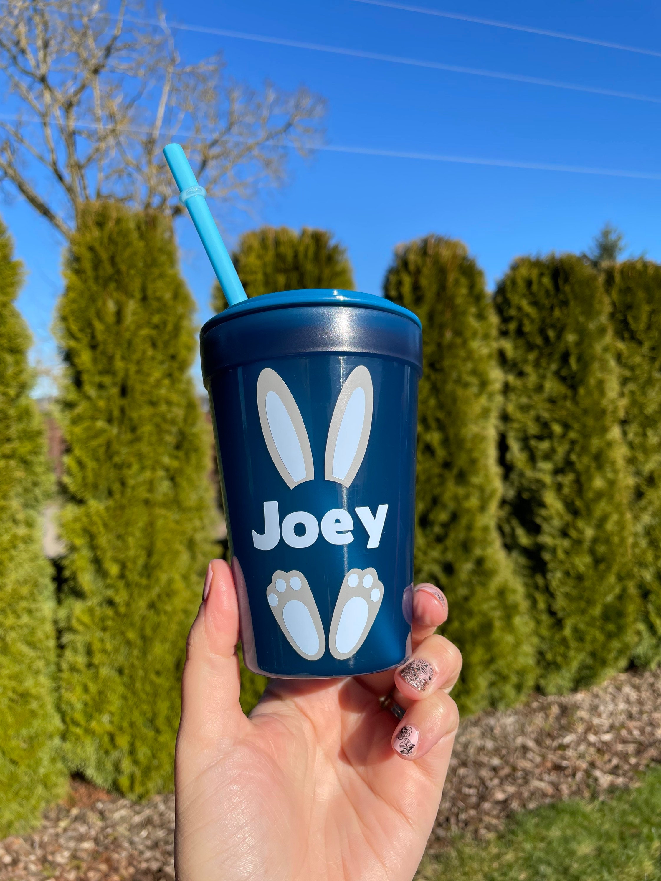 Kids Personalized Easter Bunny Cup Kids Spring Gift - Etsy