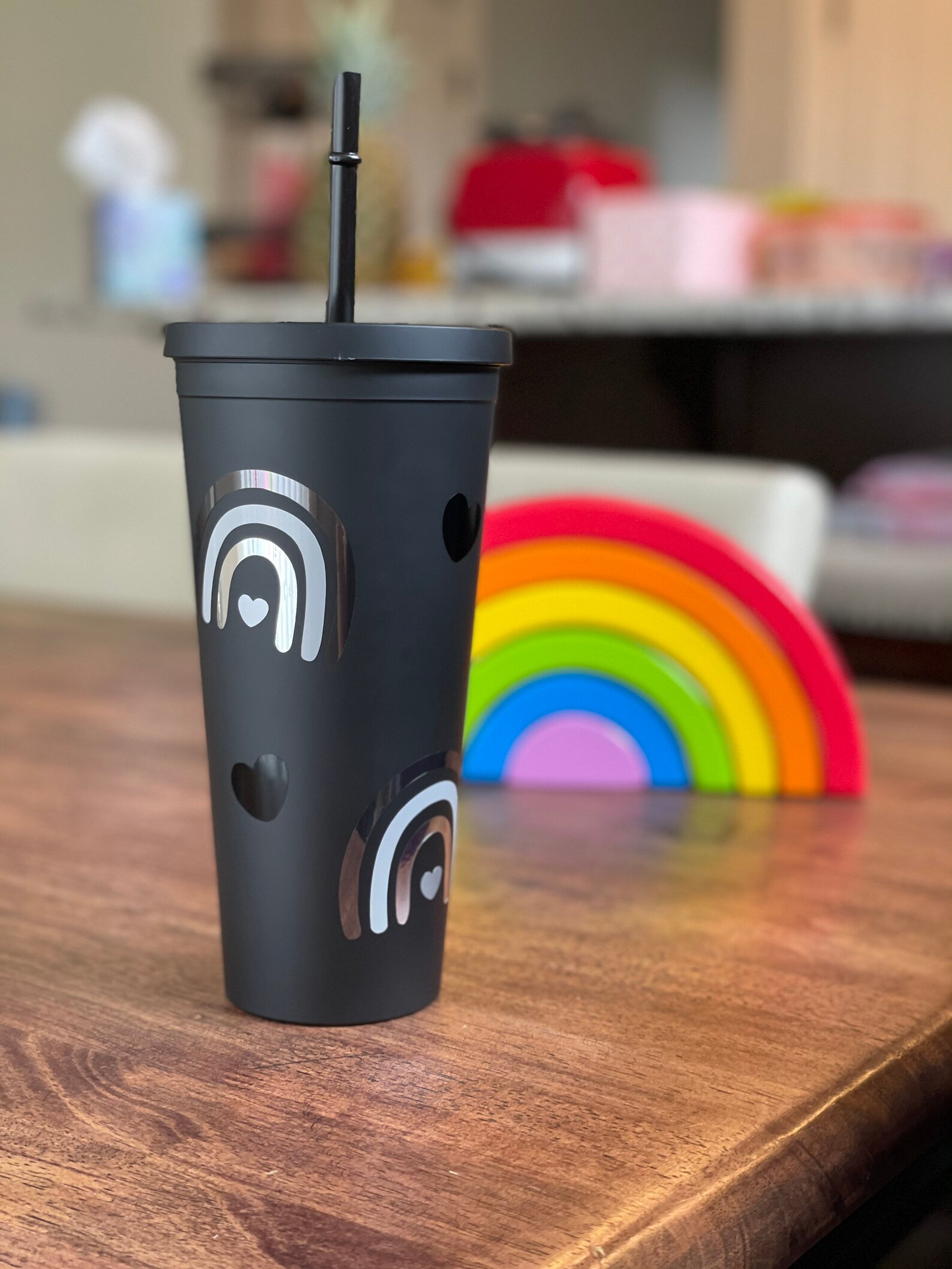Black Rainbow Grey Rainbow Emo Cup Black Cup Cold Cup - Etsy