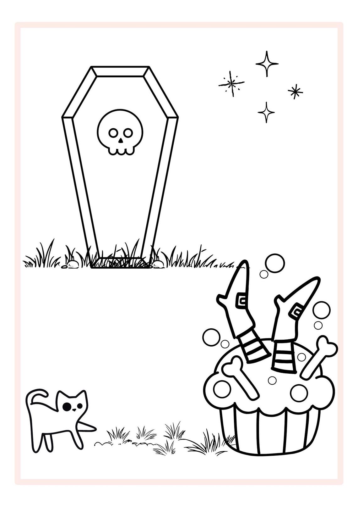 Spooky Halloween Themed Coloring Book| 30 PDF Pages of FUN Coloring - Etsy