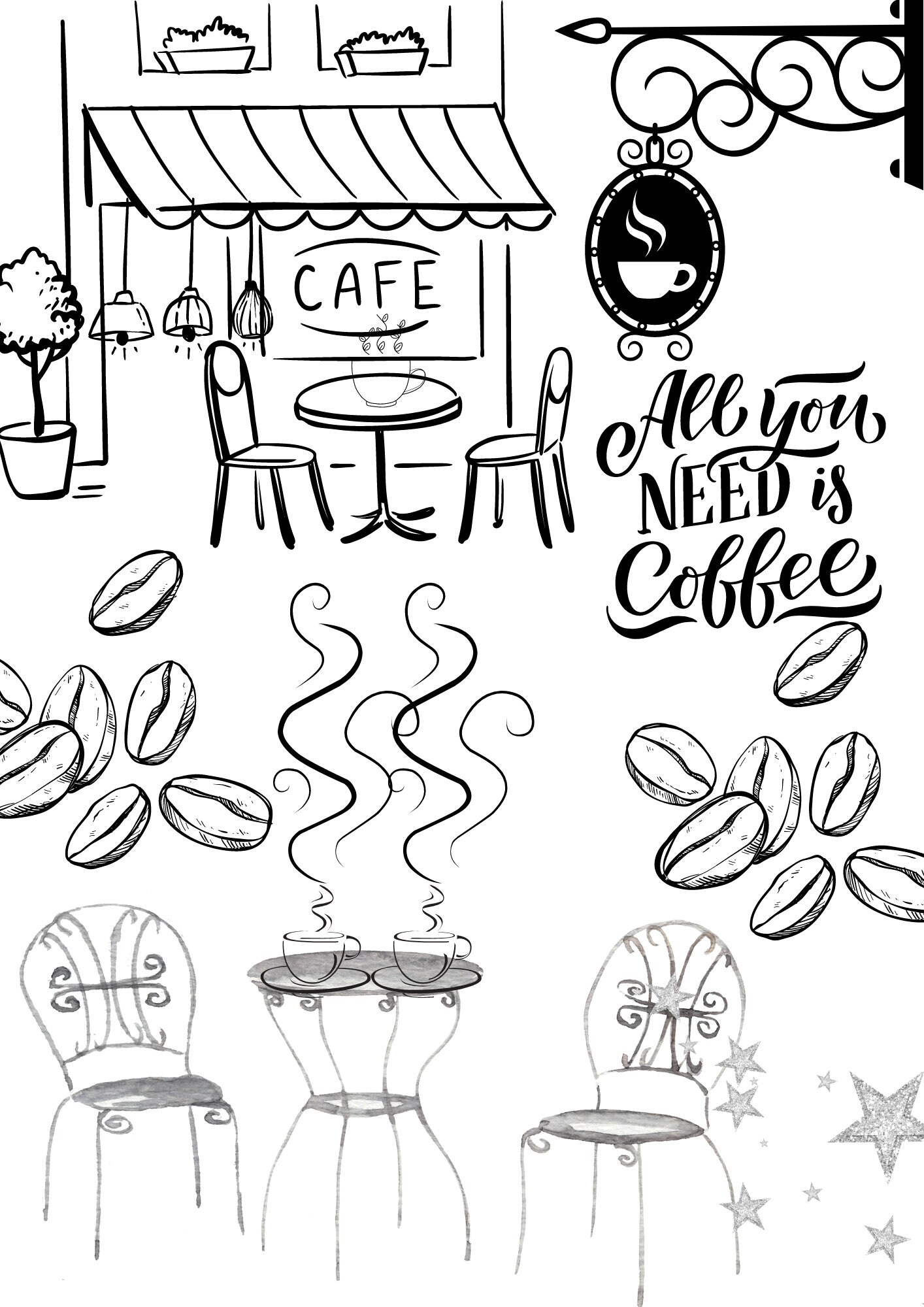 Coffee Lovers : Coloring Book | Relaxation & Anxiety Relief | Gifts for ...