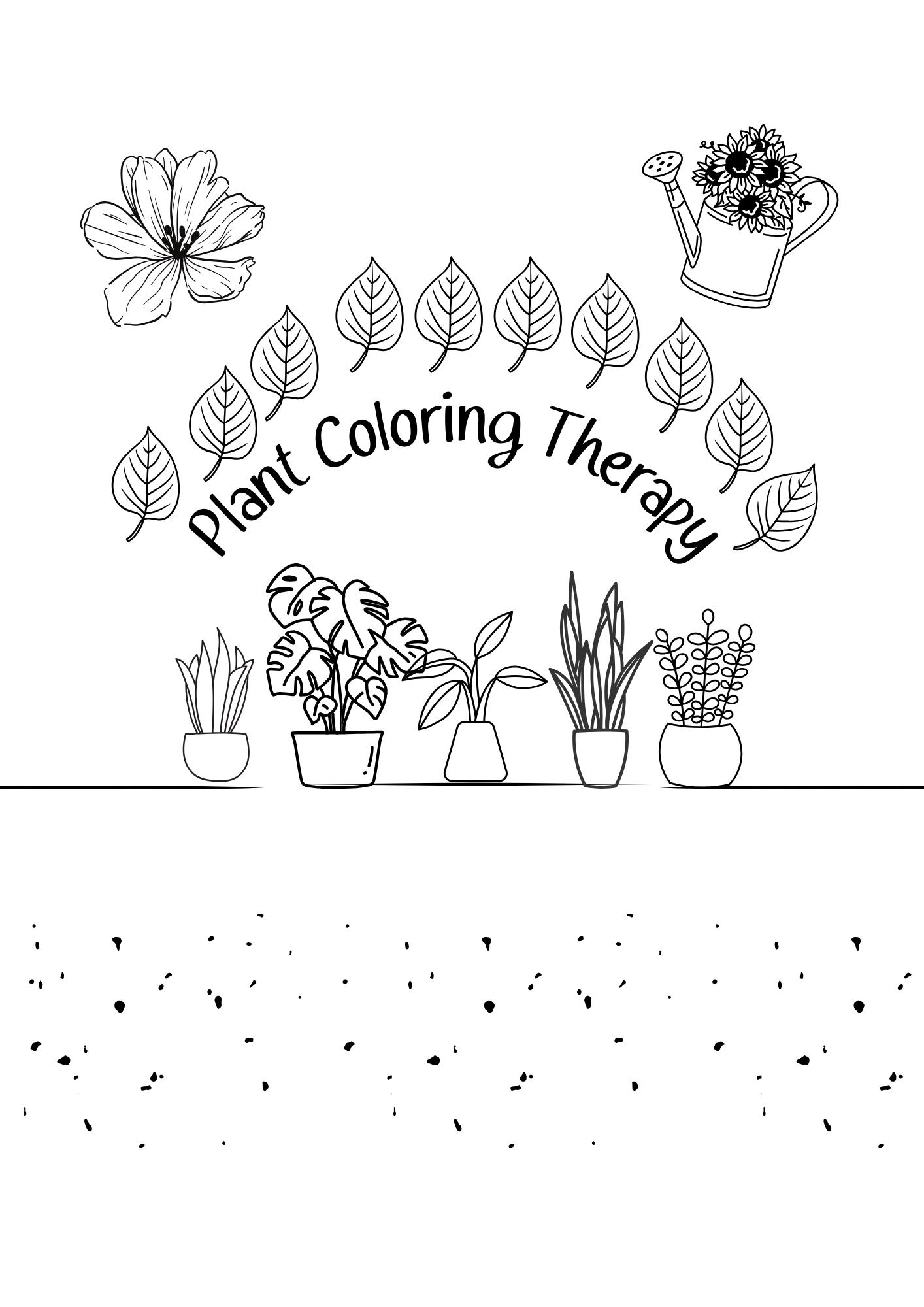 20 Pages of Plant Coloring Therapy Unwind and Relax With These Coloring ...