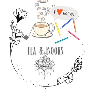 TEA & BOOK Coloring Pages 10 Pdf to Relax, Unwind and Enjoy Your Tea - Etsy