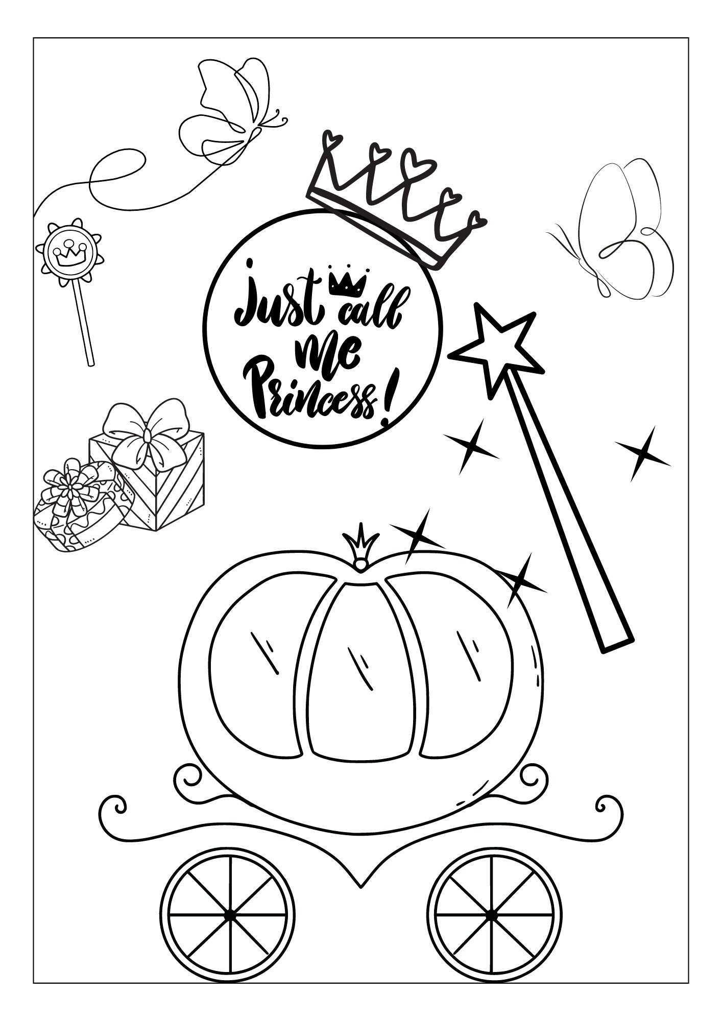 Princess Coloring Book Princess Party Activity Printable 10 Pdf Pages ...