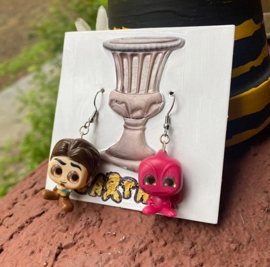 Tangled Disney Doorables Angry Pascal and Flynn Rider Earrings - Etsy