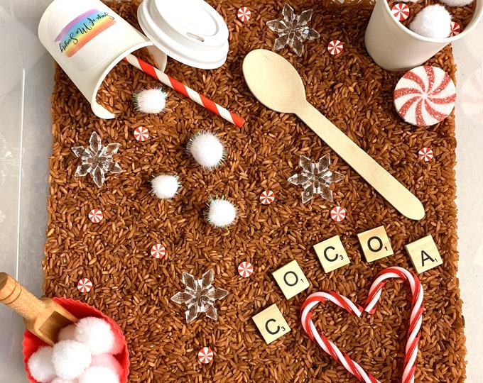 Hot Cocoa Sensory Bin, Winter Sensory Bin, 3 Year Old Birthday Gift ...