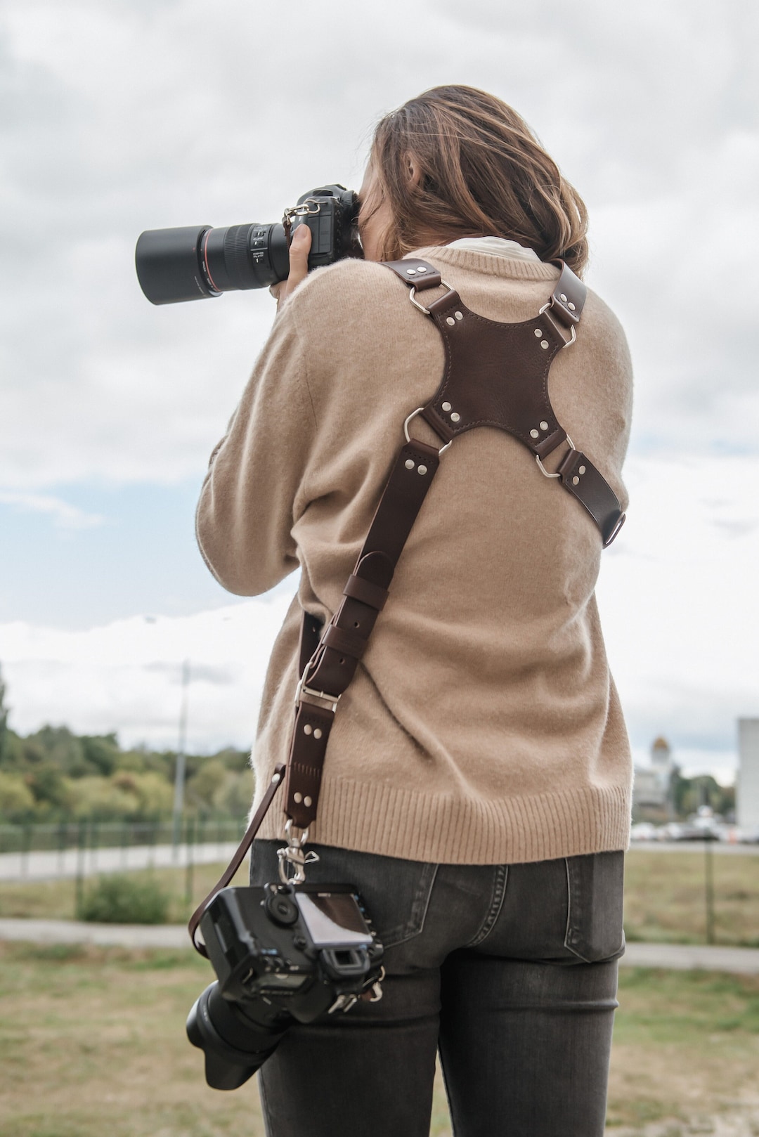 Dual Camera Harness Leather Camera Strap Personalized Camera Harness ...