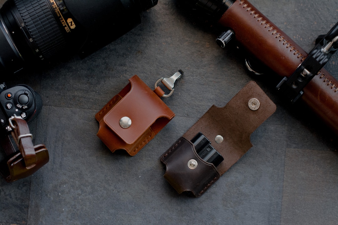 Leather Battery Holder Camera Battery Case Leather Camera Battery Bag ...