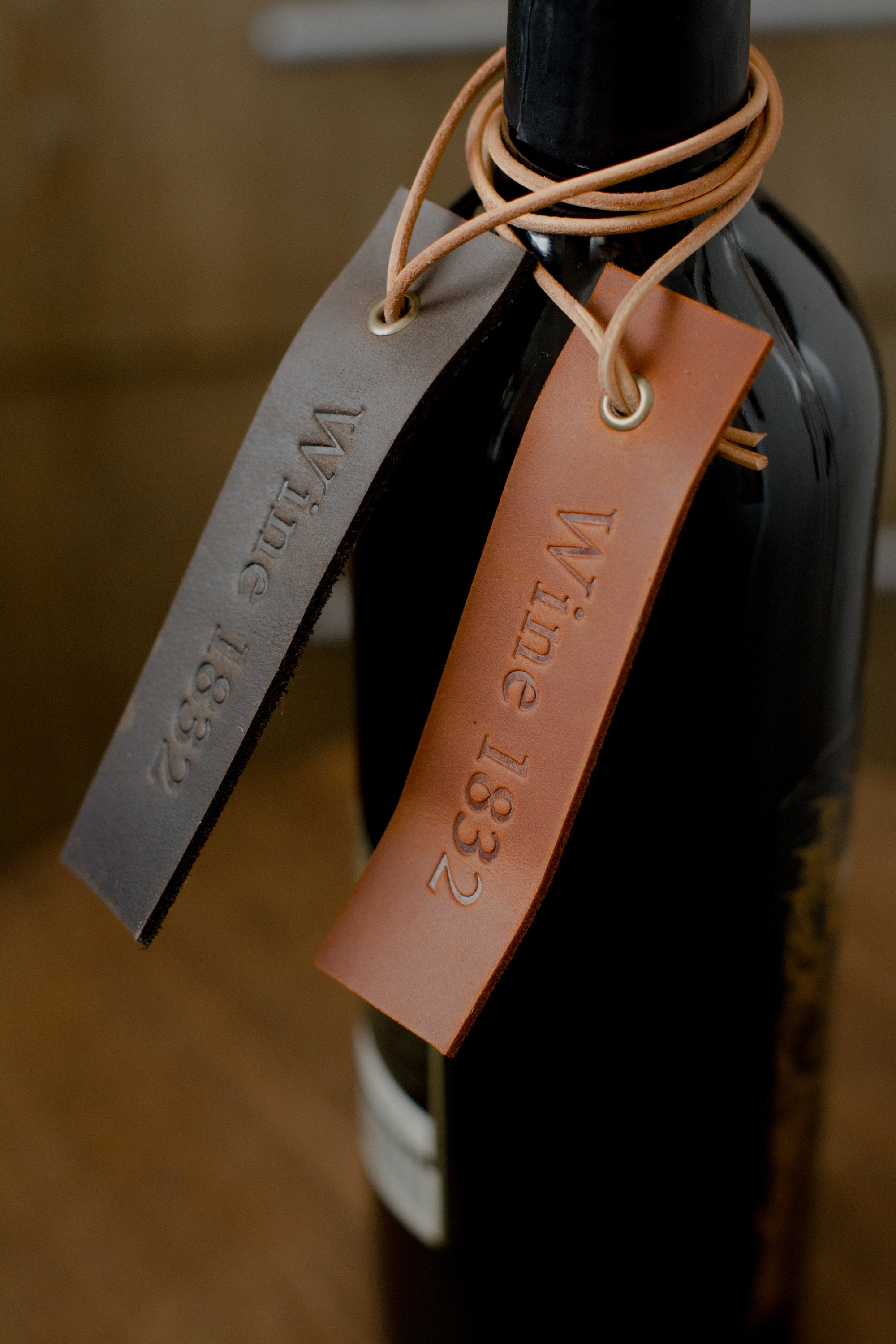 Personalized Leather Bottle Tag: Custom Name Hang Tag, Decanter Label ...
