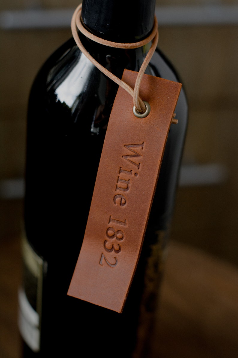 Personalized Leather Bottle Tag: Custom Name Hang Tag, Decanter Label ...