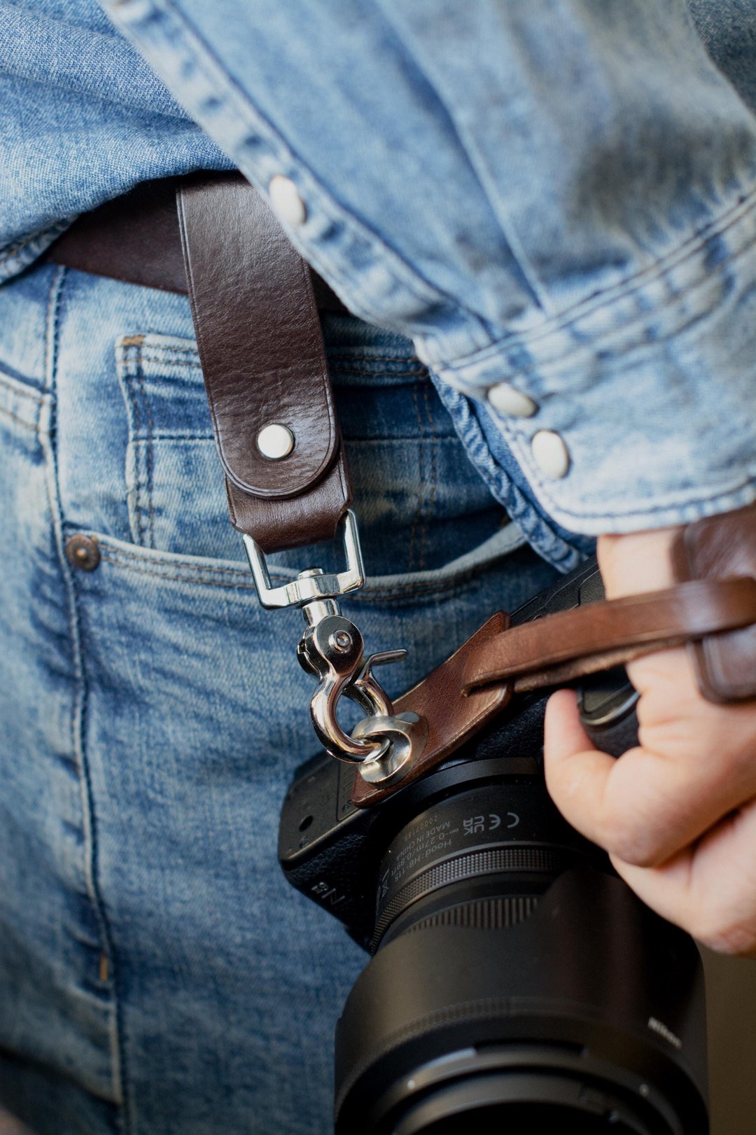 Leather Waist Camera Strap Quick Release Camera Strap DSLR Camera Belt ...