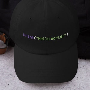 Python "hello World" Hat | Programming Hat | Coding Hat | Software ...